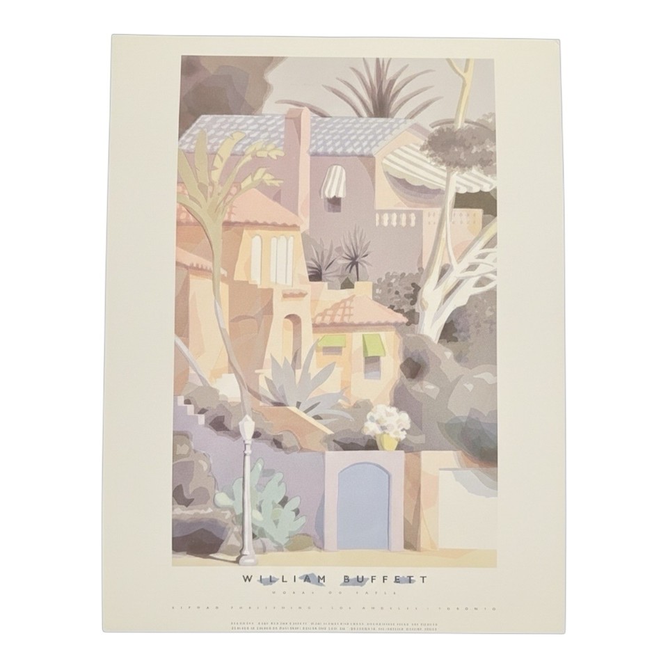 William Buffett “Via Louisa” 1987 Works On Paper 9x13 - Pastel CA Print ...