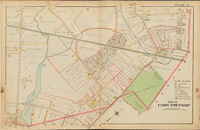 1906 UNION TOWNSHIP NEW JERSEY, HILLSIDE SCHOOL EVERGREEN CEMETERY ...