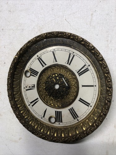 Vintage Ingraham Mantle Winding Clock Face & Bezel w/glass PARTS REPAIR ...