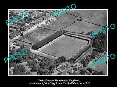 OLD 8x6 HISTORIC PHOTO BURY MANCHESTER ENGLAND GIGG LANE FOOTBALL ...