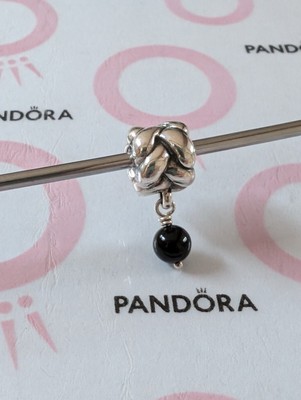 Genuine Pandora Silver Dangle Black Onyx Charm 925 ALE | eBay