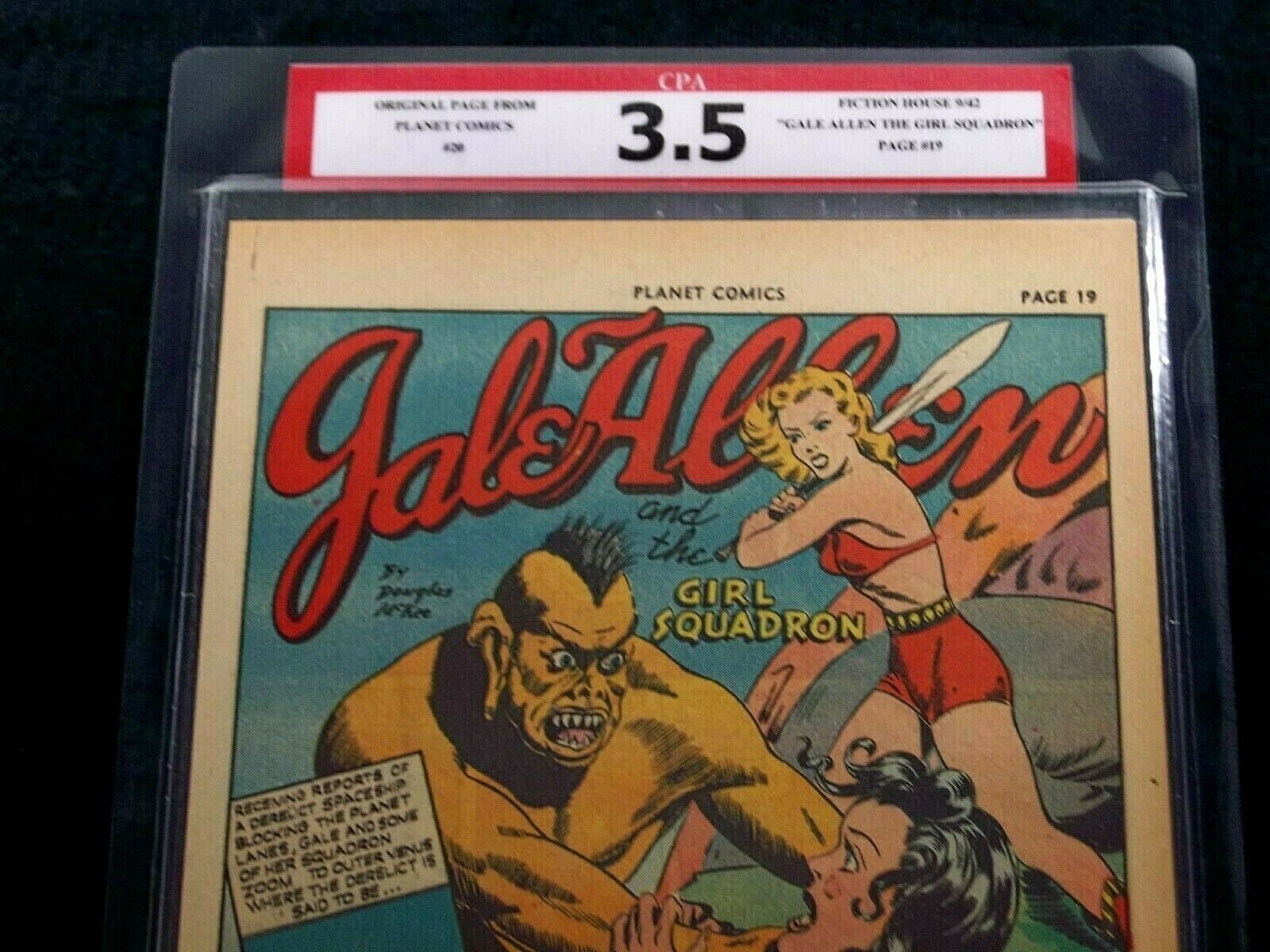 Planet Comics #20 CPA 3.5 Single page #19 Gale Allen & The Girl ...