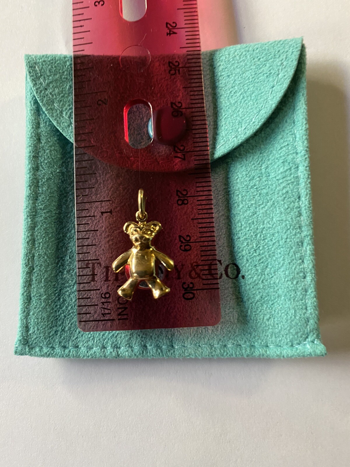 100%Rare Authentic Tiffany & Co 18K Gold Teddy Bear C… - Gem