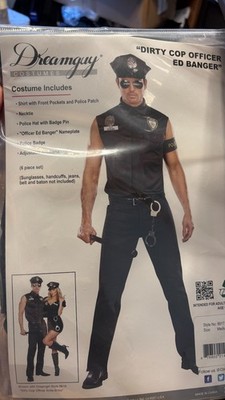 Dirty Cop Officer Ed Banger Mens Halloween Costume Size Medium New | eBay
