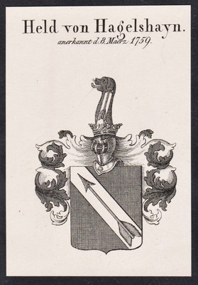 Held Hagelshayn Stemma Araldico Incisione In Rame 1820 | eBay