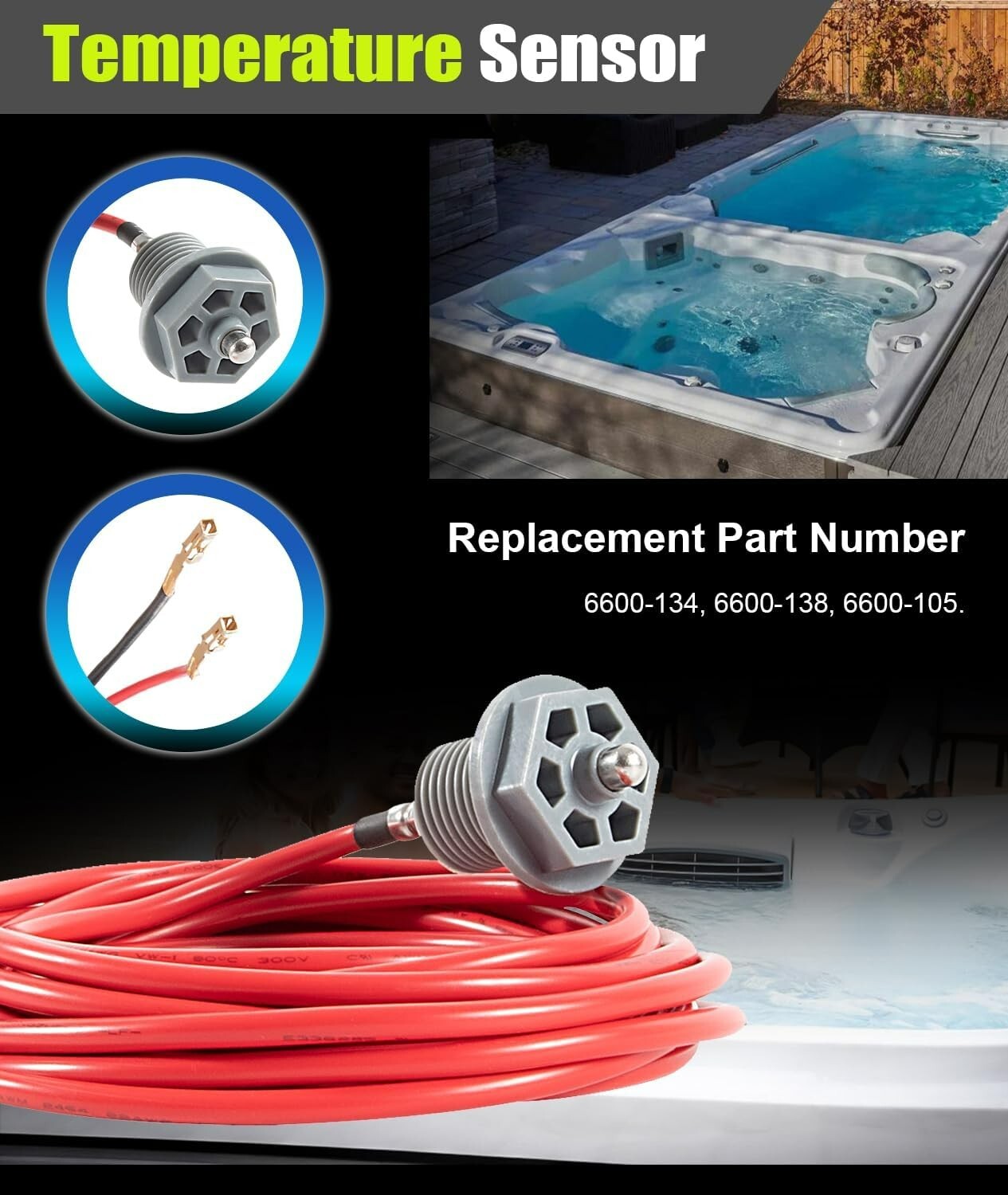 For Sundance Spa Jacuzzi Hot Tub 6600-167 Temperature Sensor & 6540-228 ...