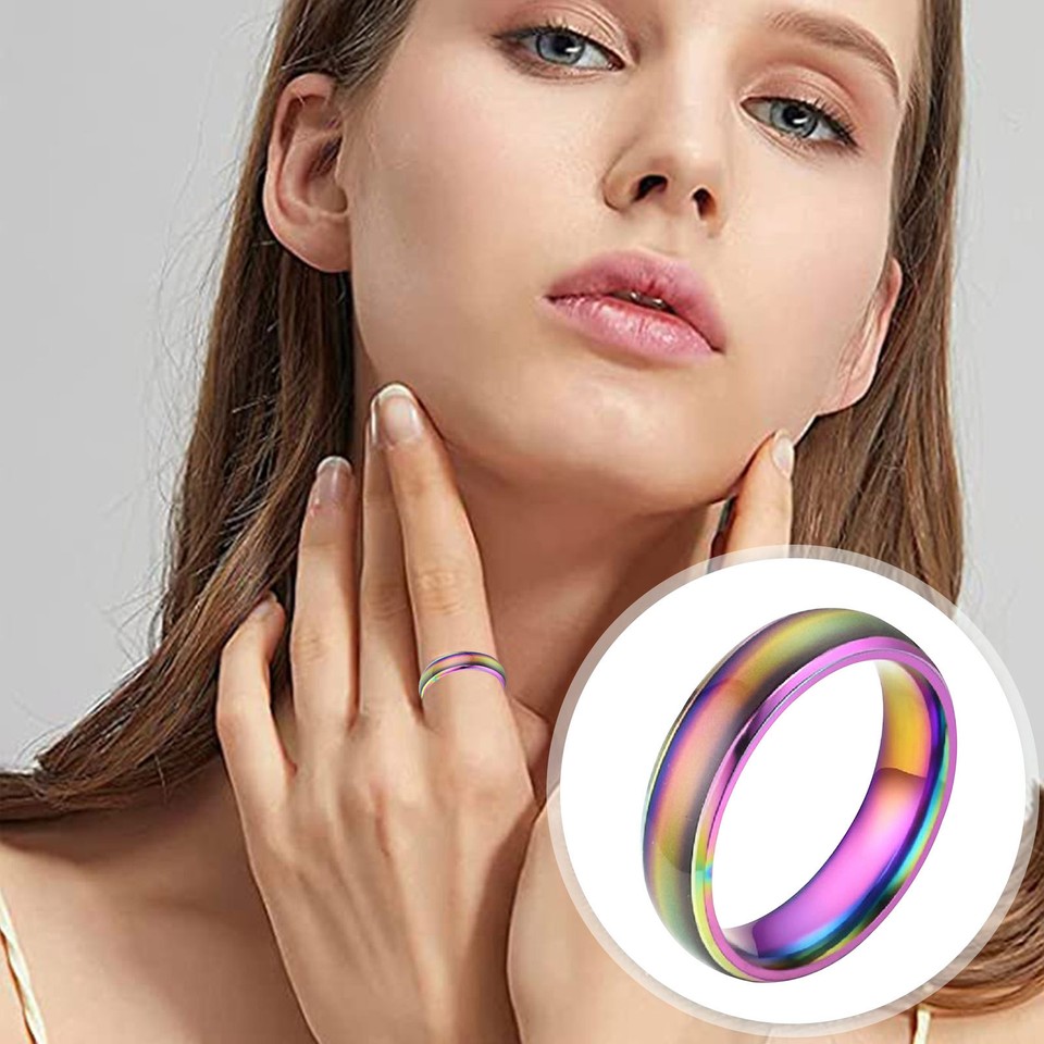 Mood Rings Women's Rings With Temperature Embossing Ring Color Changing ...