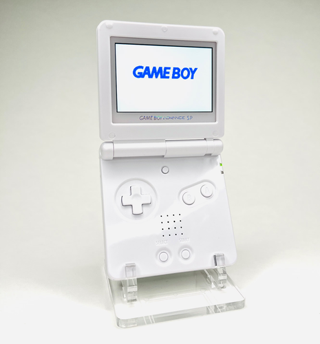 Pure White BACKLIT GameBoy Advance SP - Authentic Modded Nintendo GBA ...