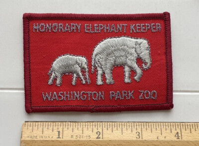 Honorary Elephant Keeper Washington Park Zoo Souvenir Embroidered Patch ...