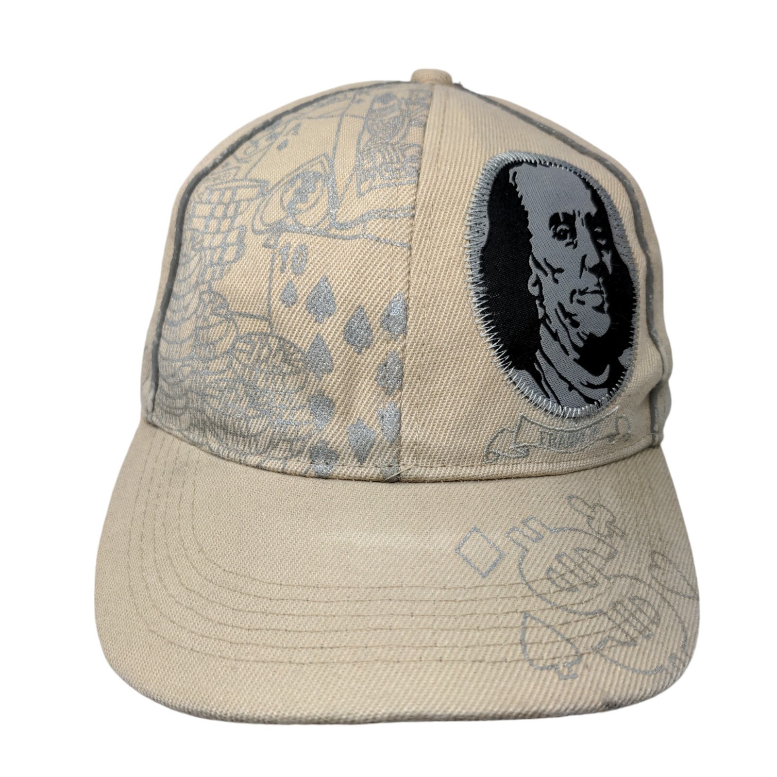 Benjamin Franklin Dollar Bill Fitted Hat Tan 7 1/2 Em… - Gem
