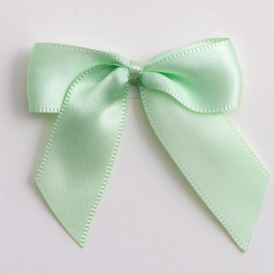 Satin Bows 5cm Self Adhesive Ribbon Pre Tied Large Bow Wide Gift Craft ...