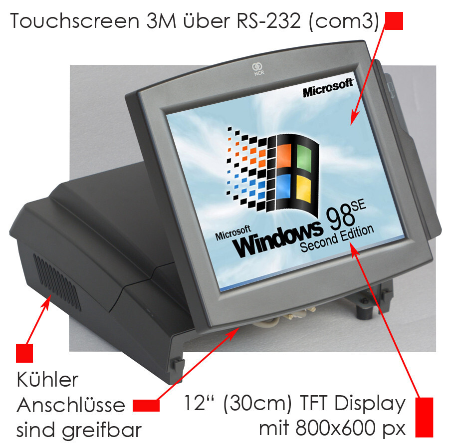 Ordenador Windows 98 Se 3M Monitor de Pantalla Táctil 3x RS-232 Serial ...