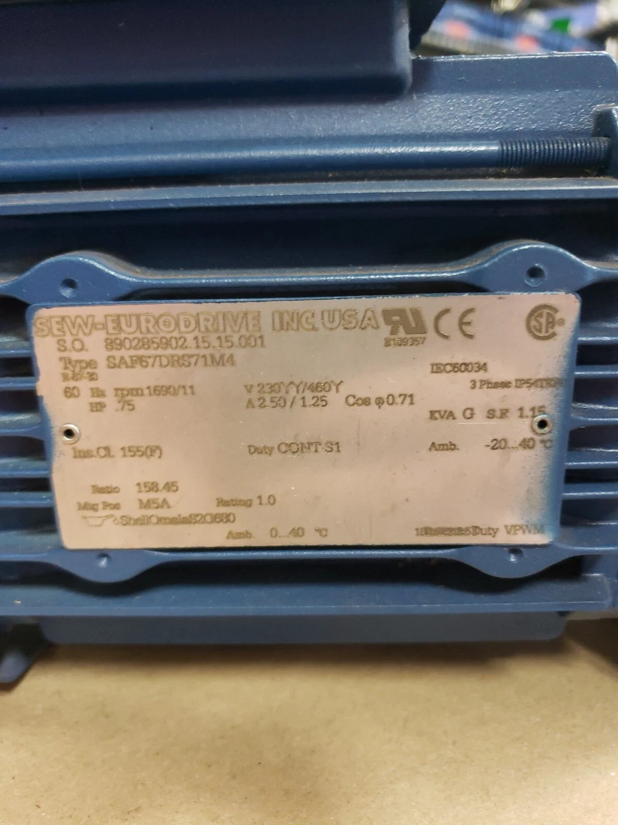 SEW-Eurodrive K19 DRN71MS4/BE03HR Gear Motor, 56% OFF