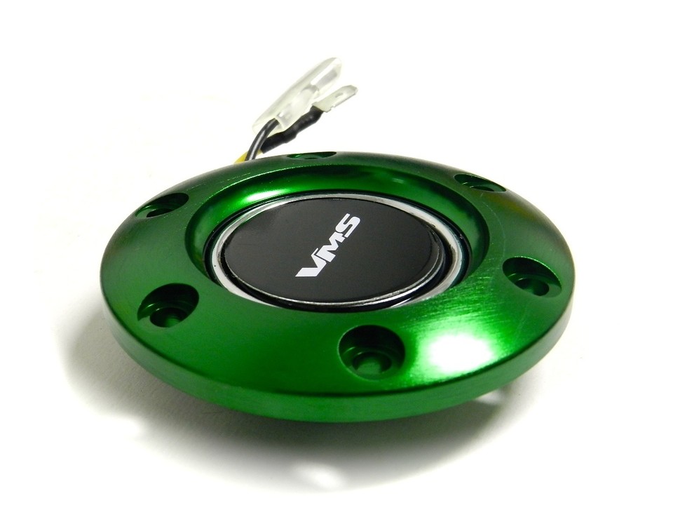 VMS RACING GREEN STEERING WHEEL RING & HORN BUTTON BK C | eBay