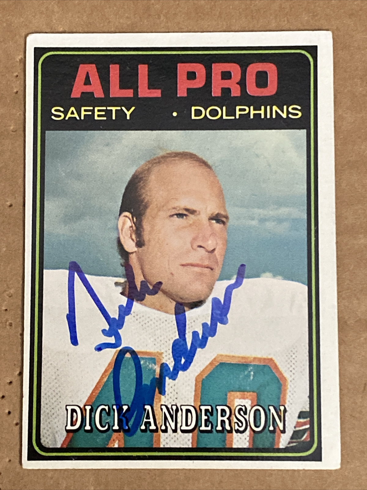 DICK ANDERSON 1974 Topps #142 Miami Dolphins Colorado Autographed Auto ...