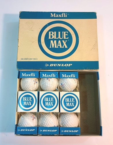Vintage Maxfli Blue Max Golf Balls Dunlop Open Box 3 Sleeves 9 Balls ...