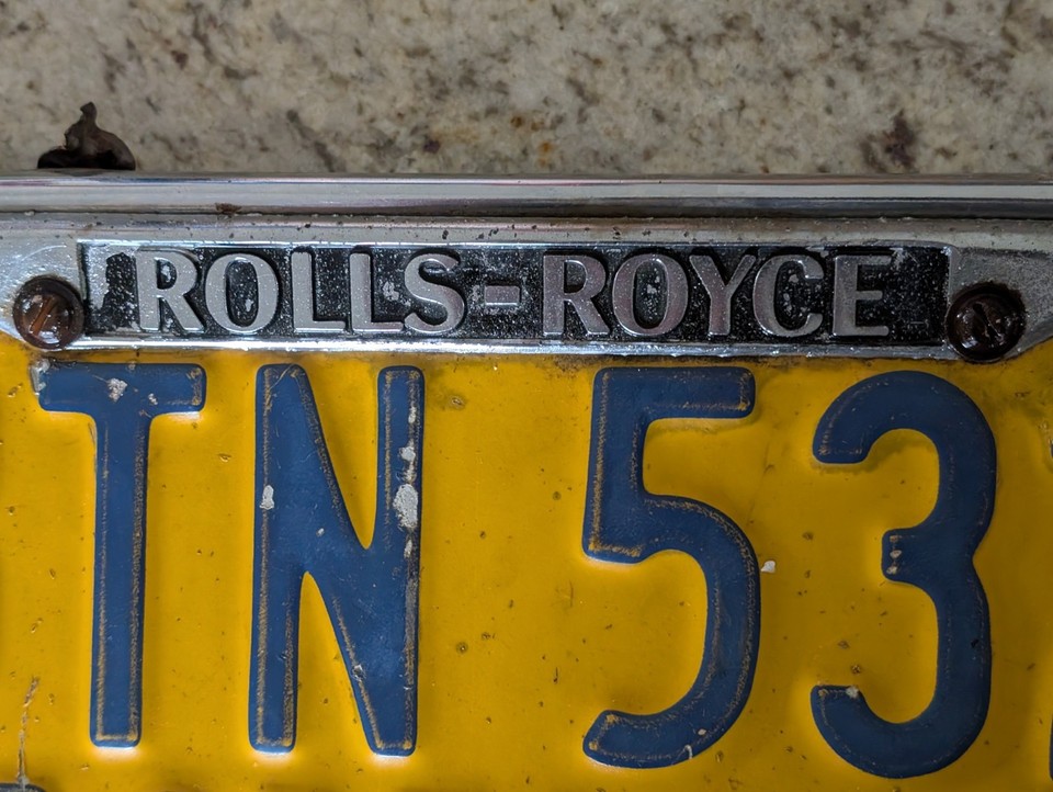 RARE 1980's Rolls Royce Beverly Hills Ca. License Plate Frame & Housing ...
