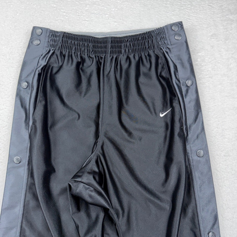 VTG 90s Y2K Nike Men's Black Snap Button Track Pants Athletic Casual ...