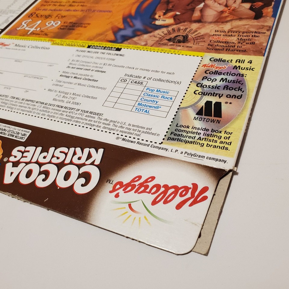 Kellogg's Cocoa Rice Krispies Cereal Box 1997 1998 Music Boys II Men ...