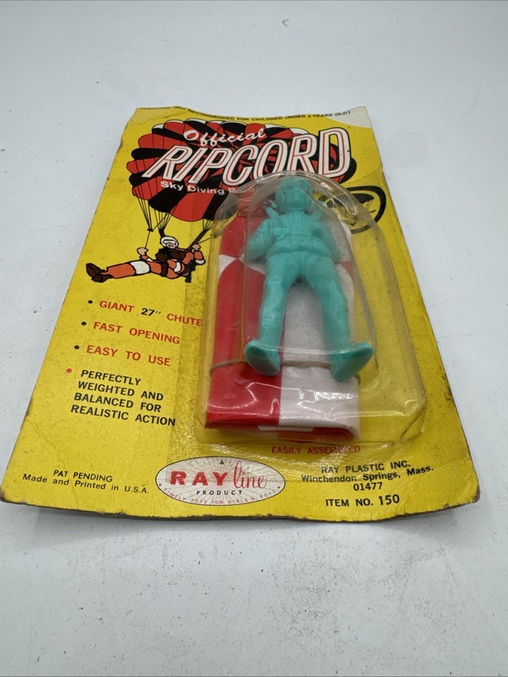 (2) Vintage Ray Line RIPCORD TV Show Sky Diving Parachutist Toy Blue ...