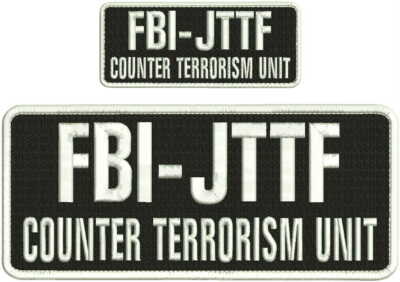 FBI JTTF Counter Terrorism Unit embroidery patches 4x10 and 2x5 hook ...