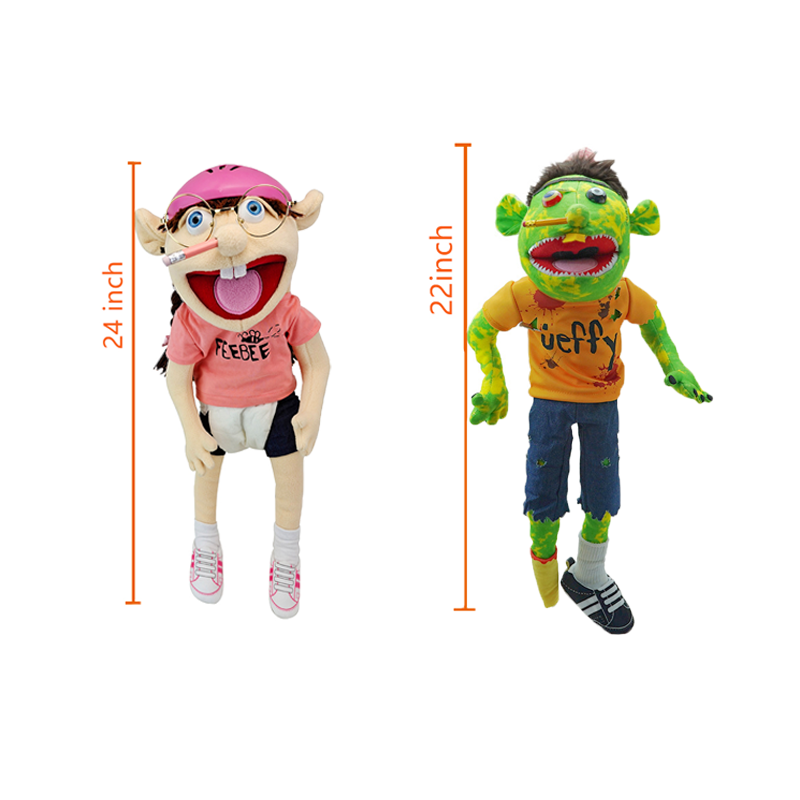 2pcs Feebee Jeffy Plush Hand Puppet Storytelling Interactive Toys For ...