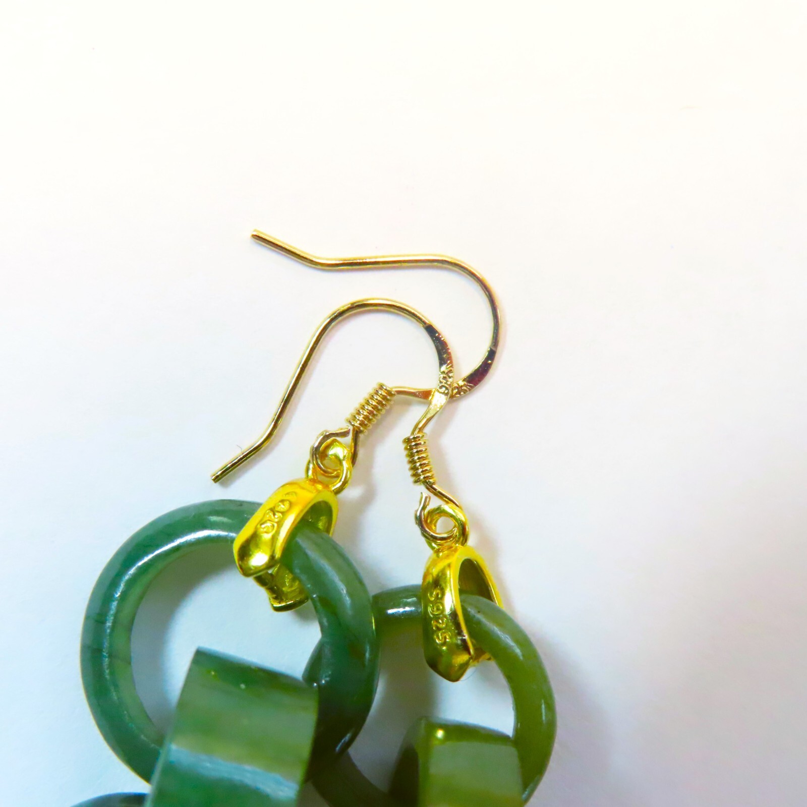 Chinese Carved Green Jadeite Jade Devil's Work Interlocking Circles ...