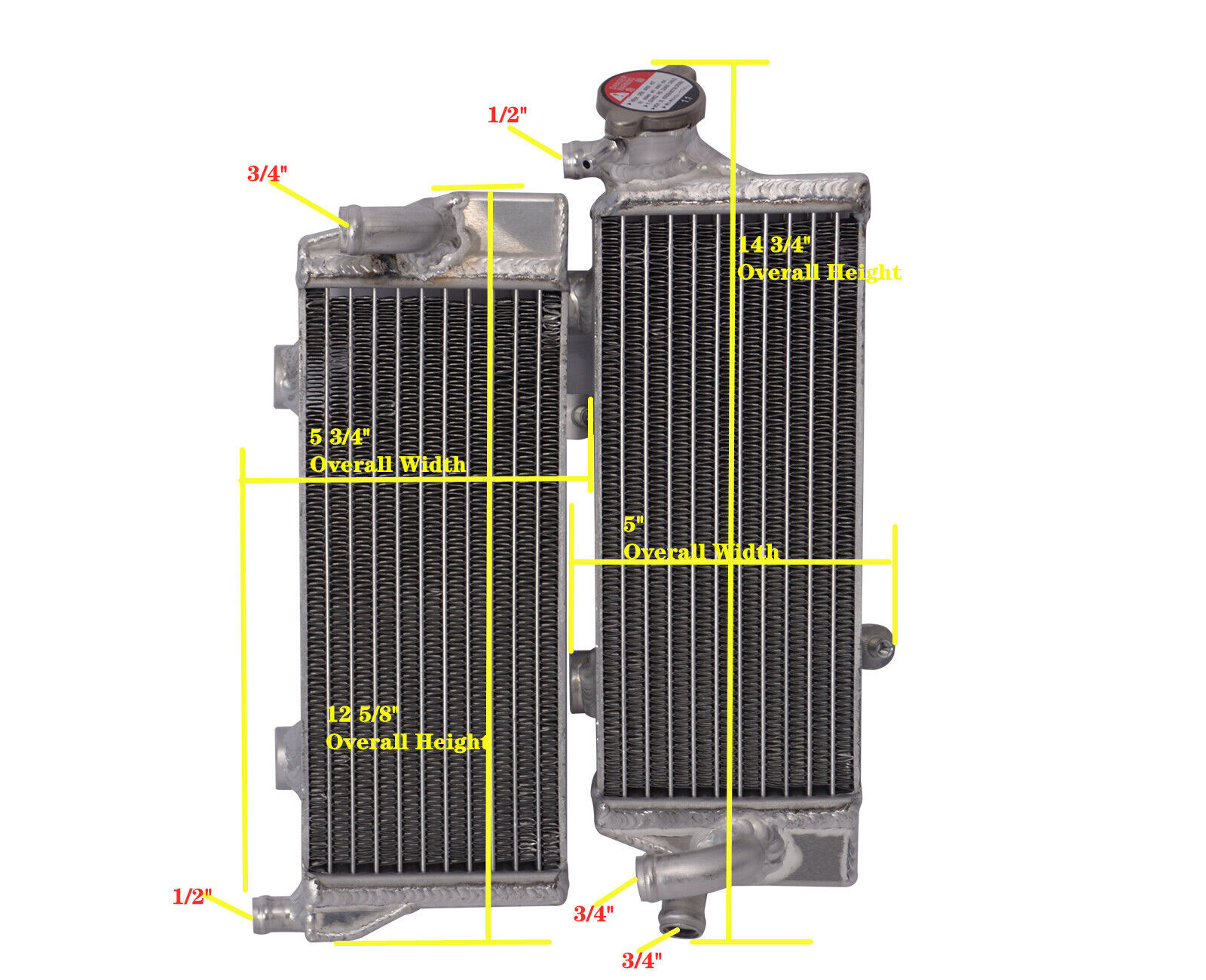 For 2014-2016 KTM 125/150/200/250/300 SX/XC/XC-W 2015 Aluminum Radiator ...