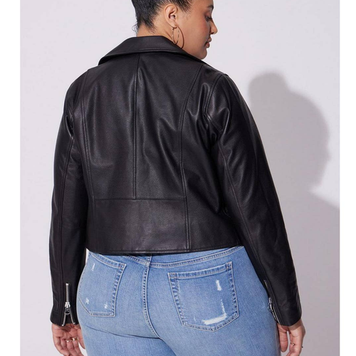 Torrid Plus Size 4 Real Genuine Leather Black Assymetrical Moto Biker ...