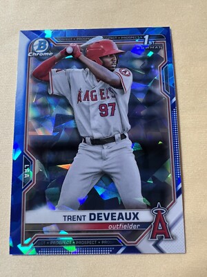 2021 Bowman Sapphire Trent Deveaux LA Angels 1st Bowman #BCP-94 Rookie ...