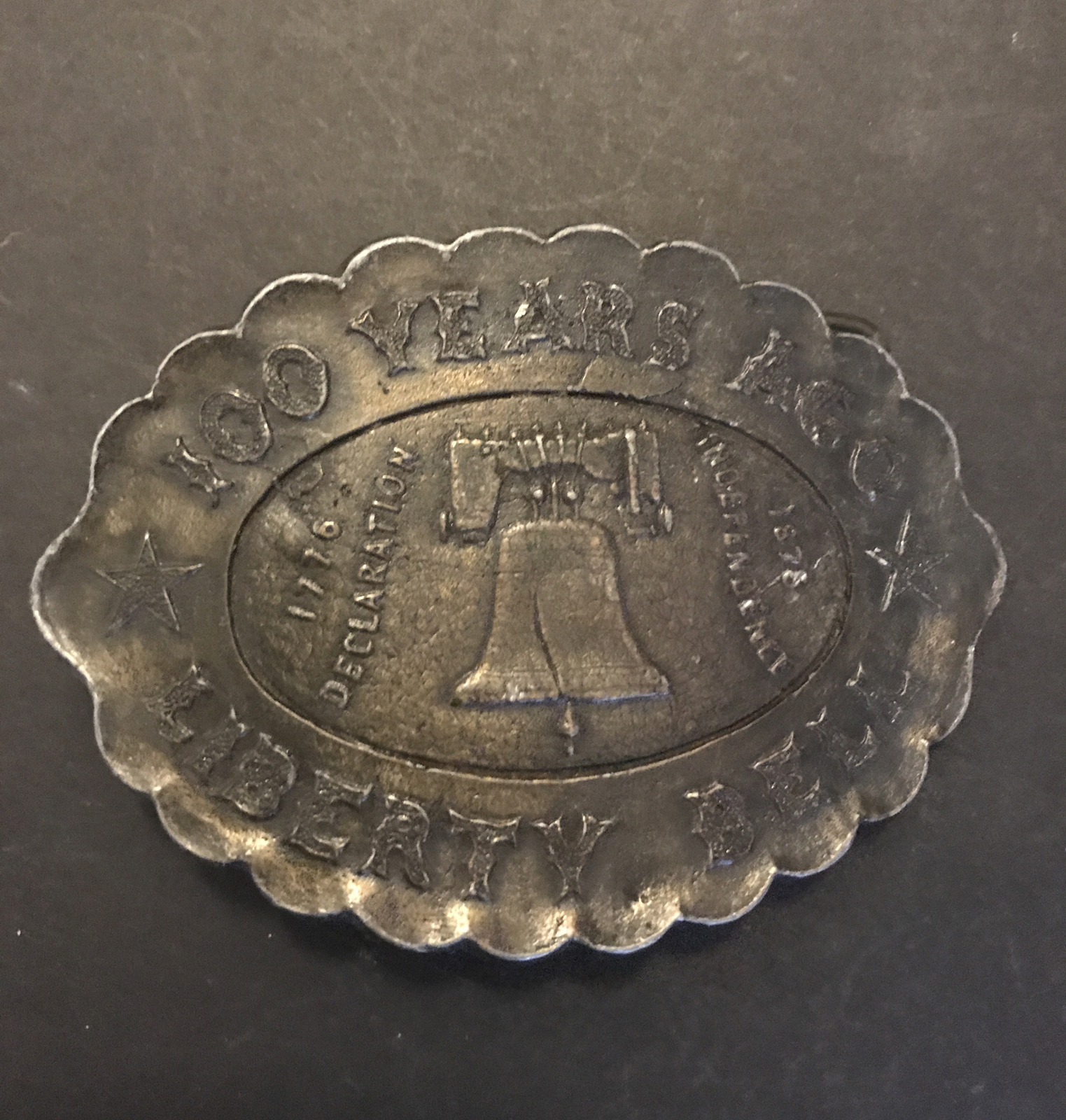 Vintage 100 Years Ago Liberty Bell Belt Buckle - Gem