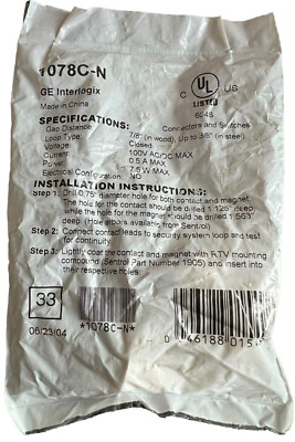 interlogix 1078C-N magnetically actuated switch sentrol white wired | eBay