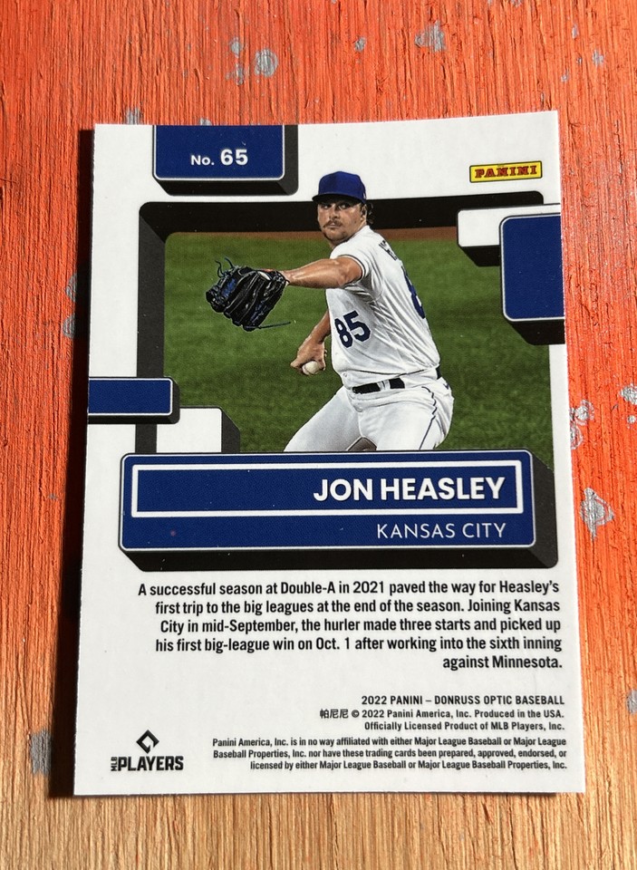2022 Donruss Optic Jon Heasley Rated Rookie RC #65 Royals | eBay