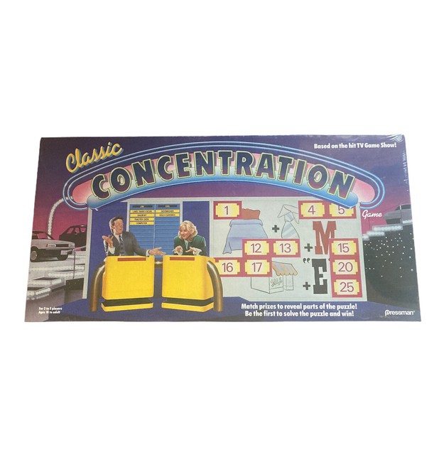 Vintage 1988 Classic Concentration Board Game 100 Complete Pressman for ...