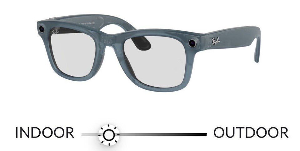 RAY-BAN Meta Wayfarer RW4008 CUSTOM Smart Sunglasses Blue/ Transitions ...