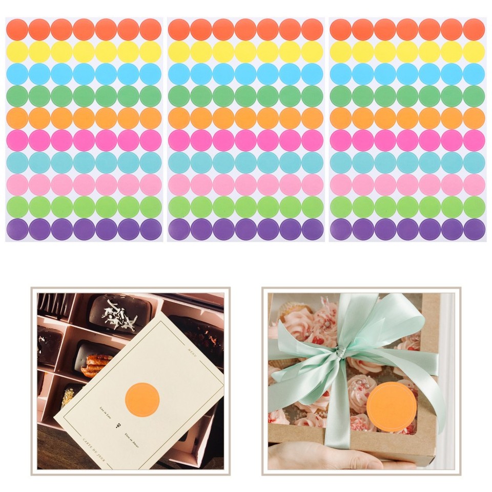 20 Sheets Dot Stickers Colored Round Stickers Small Circle Stickers Dot ...