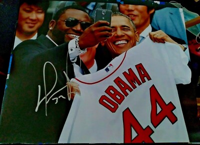 DAVID ORTIZ BIG PAPI SIGNED AUTOGRAPHED 16X20 PHOTO WITH BARACK OBAMA ...