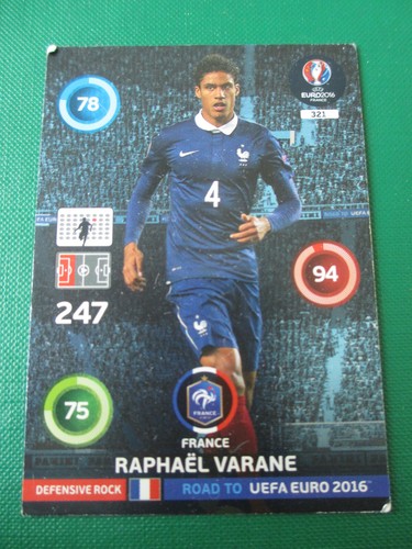 Card Panini Adrenalyn ROAD TO EURO 2016 - RAPHAEL VARANE - N°321 ...