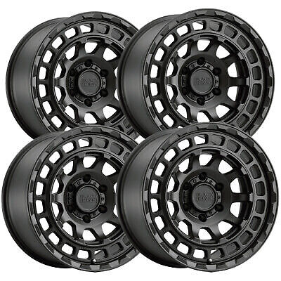 (Set-4) Black Rhino Chamber 17x8.5 5x5" -18mm Matte Black Wheels Rims ...