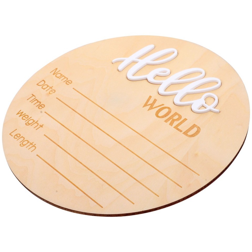 Baby Announcement Round Sign Newborn Birth Announcement Sign Baby Name ...