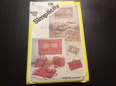 VINTAGE SIMPLICITY #5311 PATTERN STRING QUILTED SEWING ACCESSORIES ...