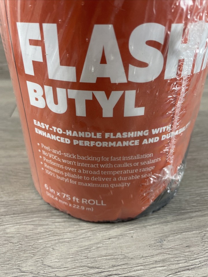 Typar Flashing Butyl Flashing 6" x 75' Ft. 6 Inch Peel and Stick | eBay