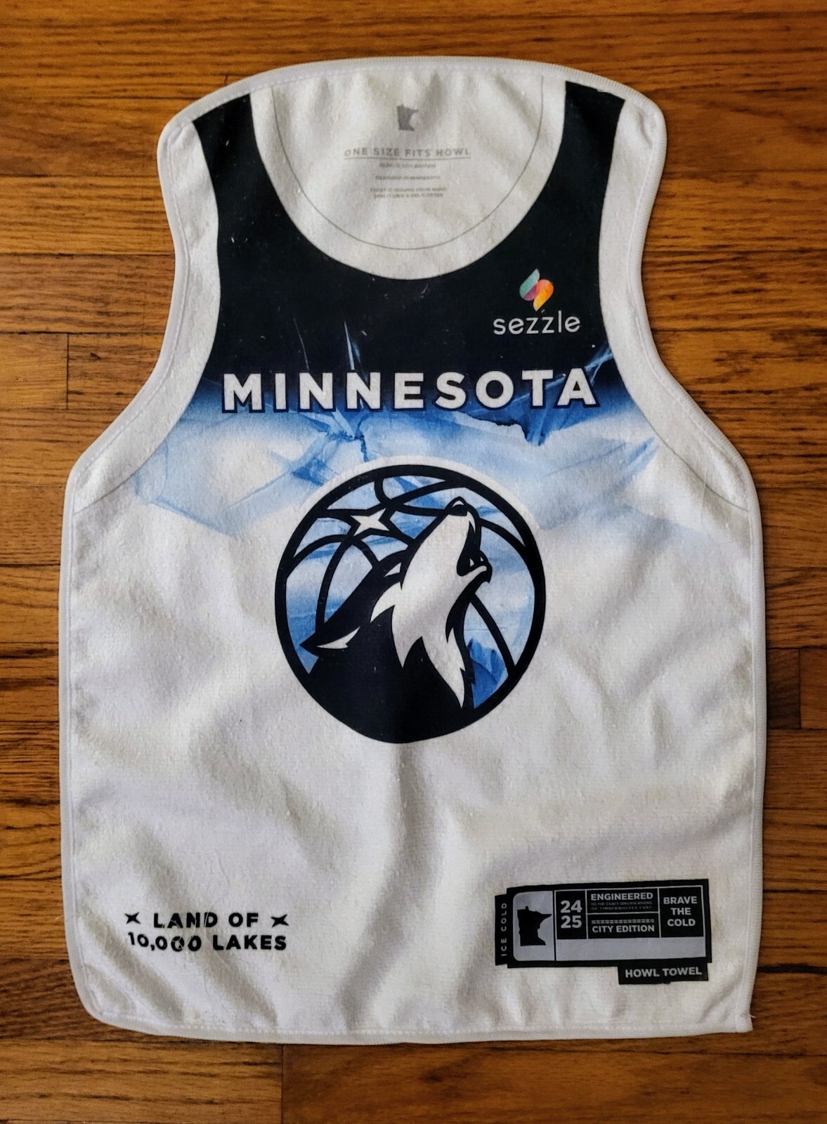 Minnesota Timberwolves 2025 City Edition Ice Jersey Rally Howl Towel ...
