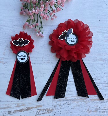 Vampire Bat Shower Corsage ,Halloween Mom & Dad Baby Shower Pins | eBay