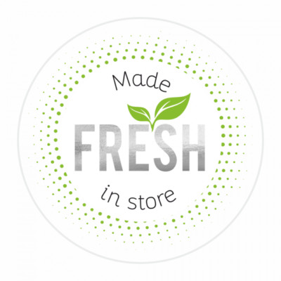 MADE FRESH FOOD BAKERY CAKES SANDWICH PIE WRAP STICKERS LABELS CIRCLE ...
