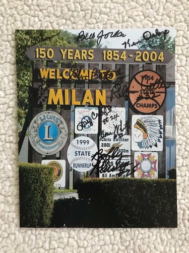 1954 Milan Indians Team Signed 8 X 10 Photo Auto Hoosiers Movie Indiana ...