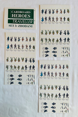 Cardboard Heroes Set #3 Zhodani Traveller Steve Jackson Games UNCUT | eBay