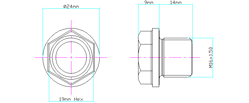 M16 x 1.5mm Hexagon Head Flange Bolt Sump Plug Zinc Plated Oil Pan ...