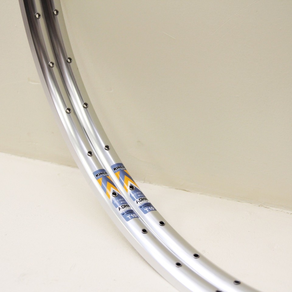 PAIR Kinlin 700C ADHN / MLD Polished Silver Alloy Rims (622) Vintage 32 ...