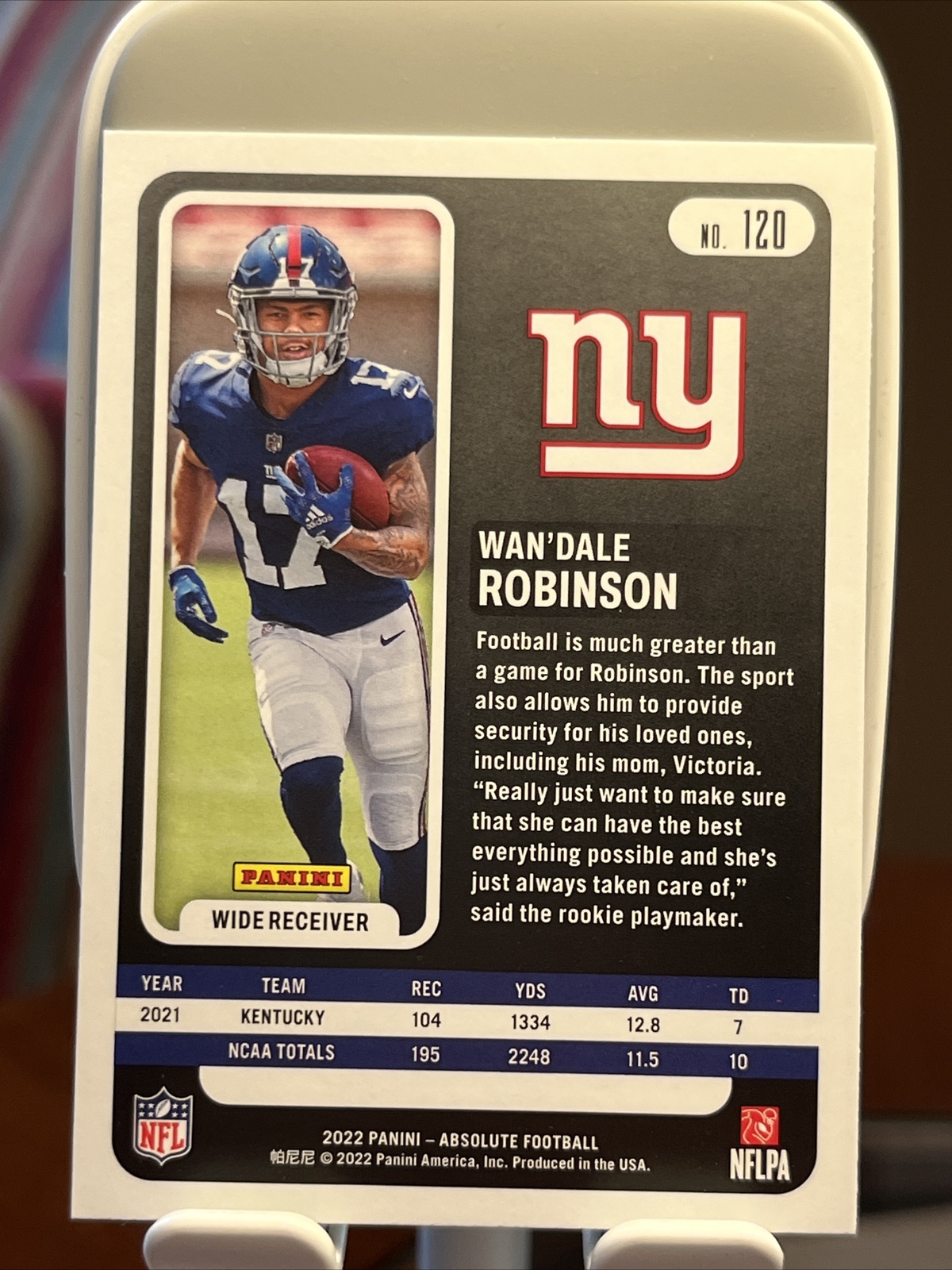 Wandale Robinson 2022 Panini Absolute Rookie #120 RC New York Giants | eBay